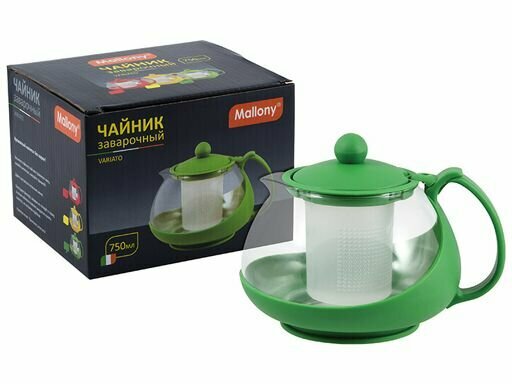 Чайник заварочный VARIATO 750мл, пластиковая ручка, пластиковый фильтр