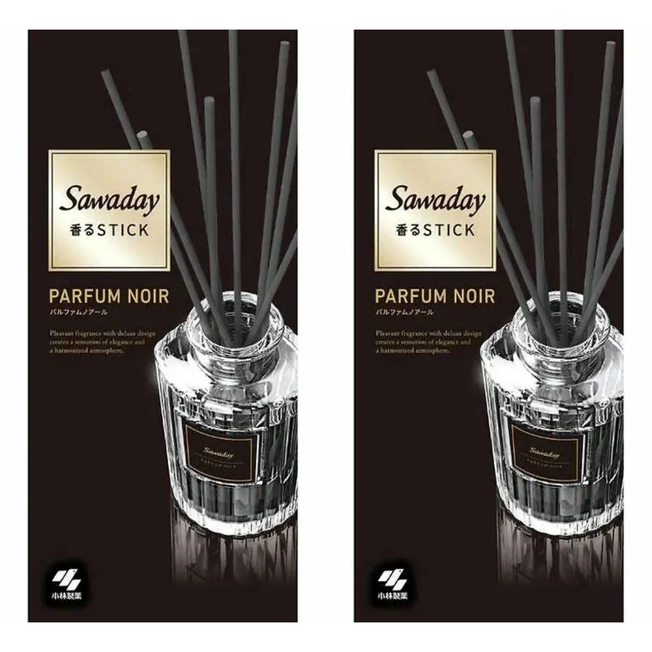 Ароматический диффузор Kobayashi для дома с палочками, Parfum Noir, 70 мл, 2 штуки