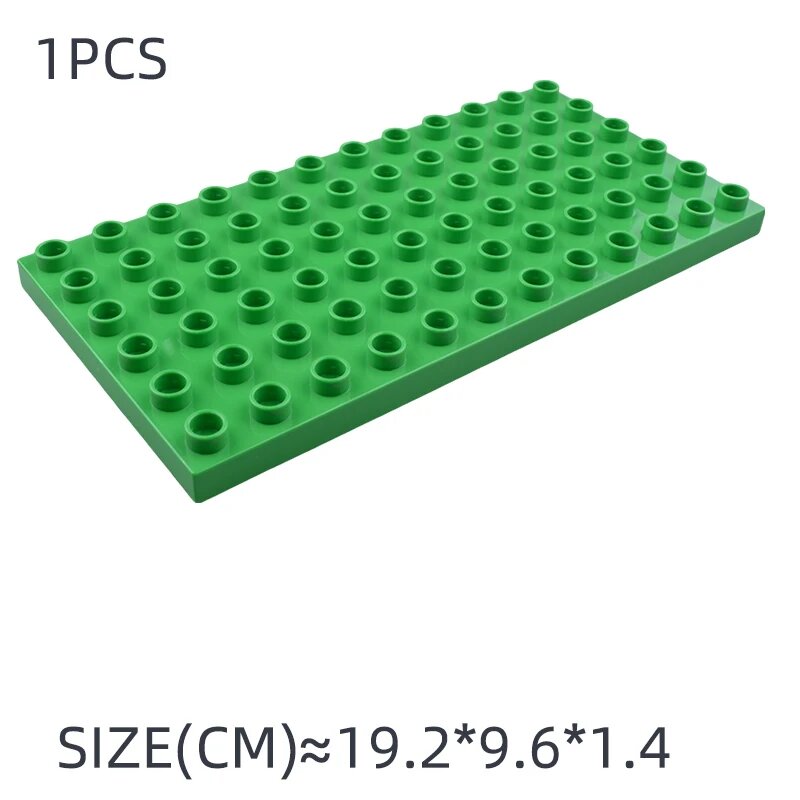 Большая двухсторонняя пластина 6x12 для конструкторов green