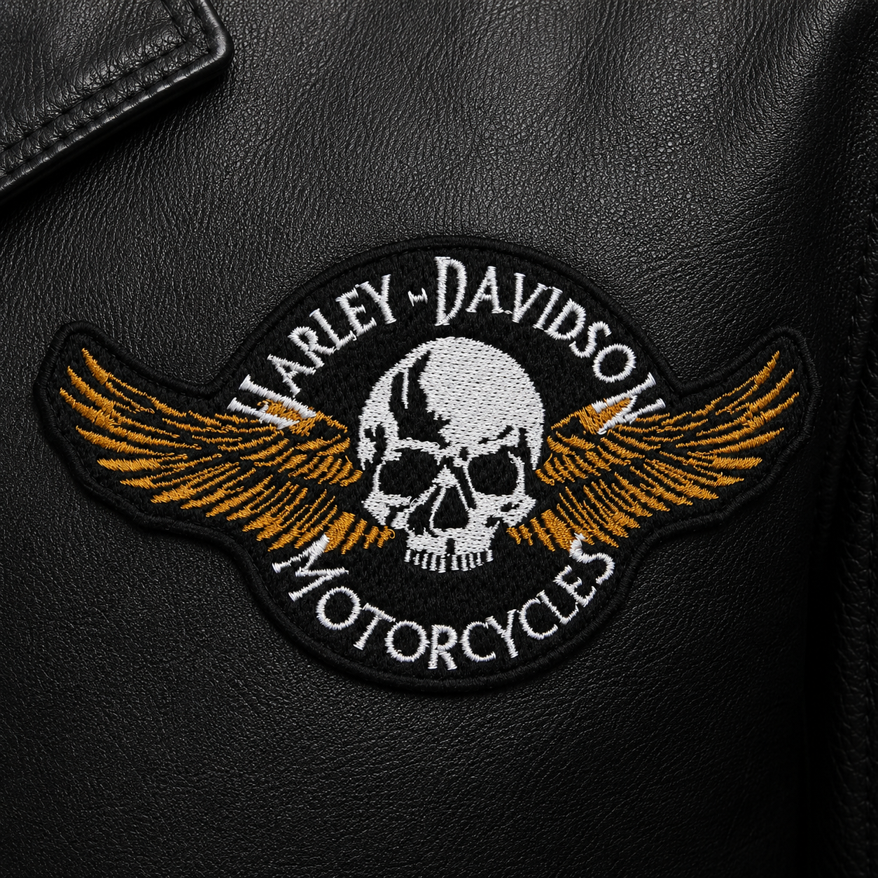 Нашивка, патч, шеврон "Harley Davidson. Череп. Крылья" 120x68mm PTC258