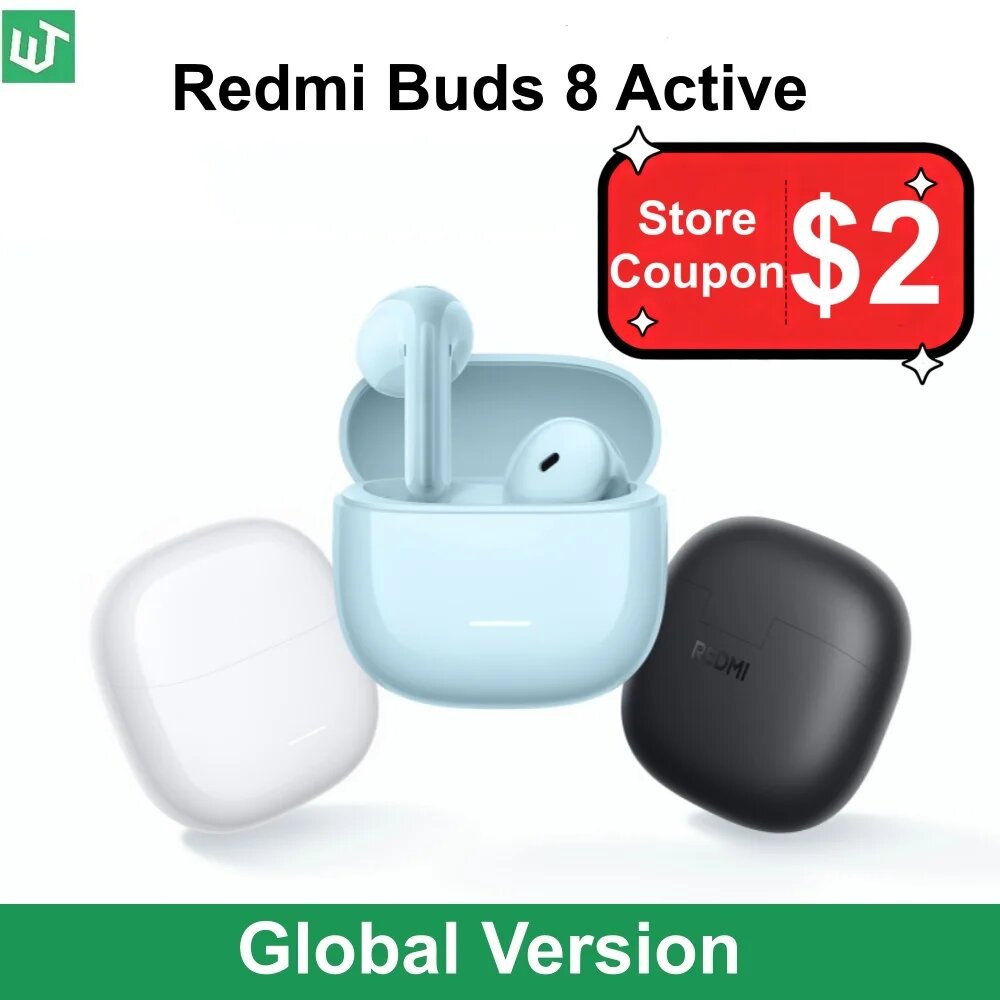 Redmi Buds 8 Active, Black, Global Version — фото 1