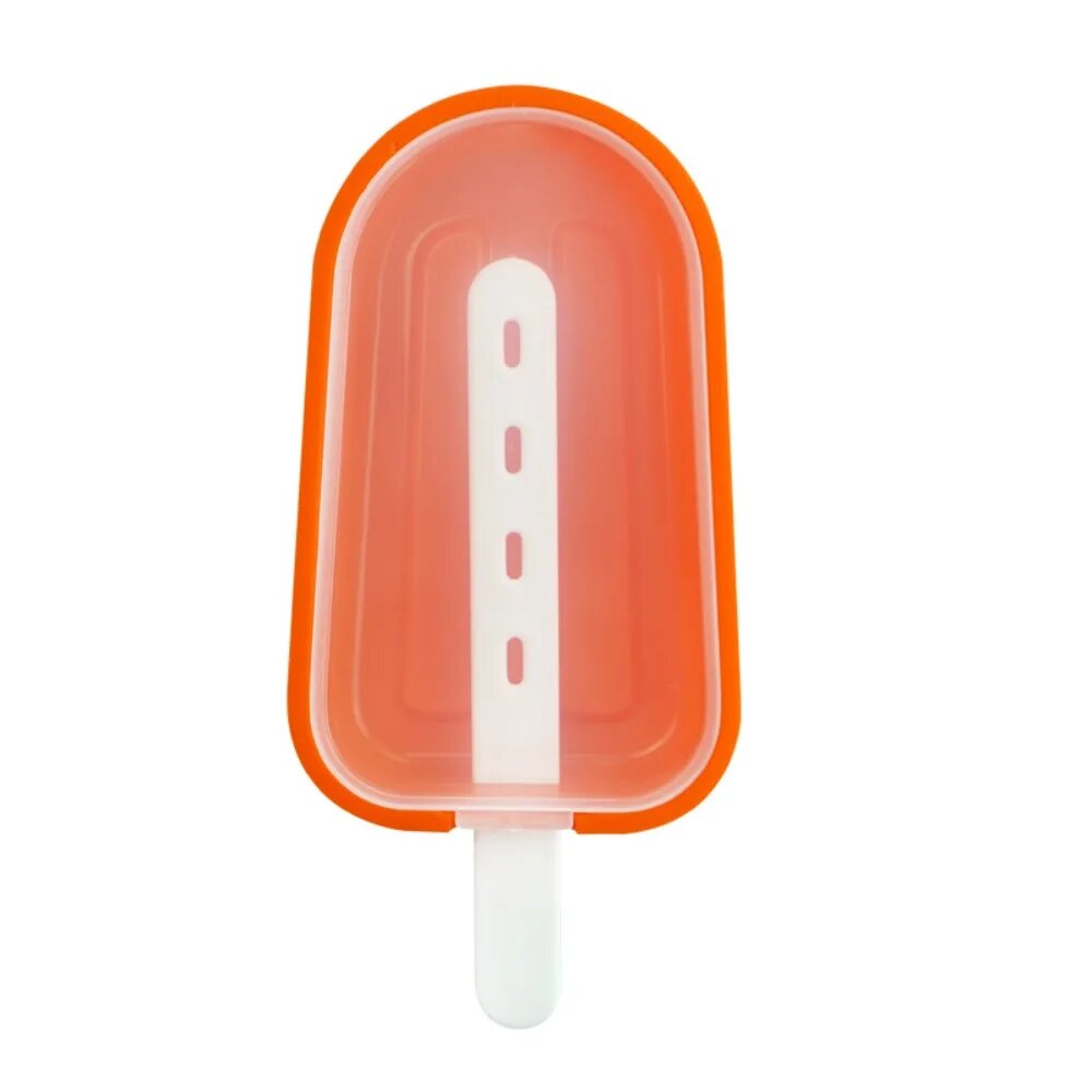 Силиконовая форма для мороженого с крышкой и палочками Оранжевый, orange