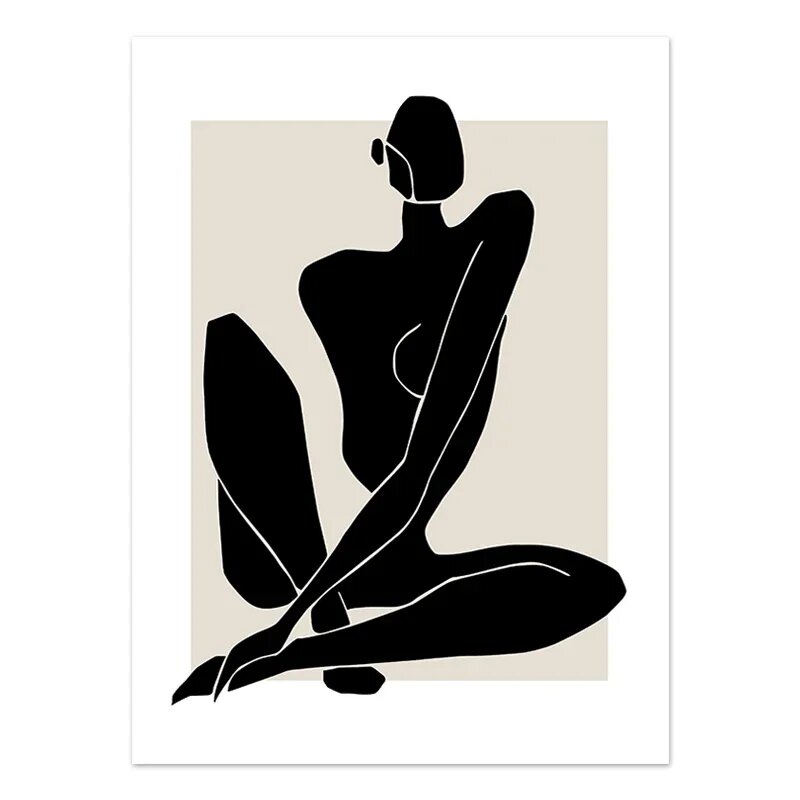 Абстрактный геометрический постер ASTRDECOR черно-бежевый 12, 40x60cm No Frame