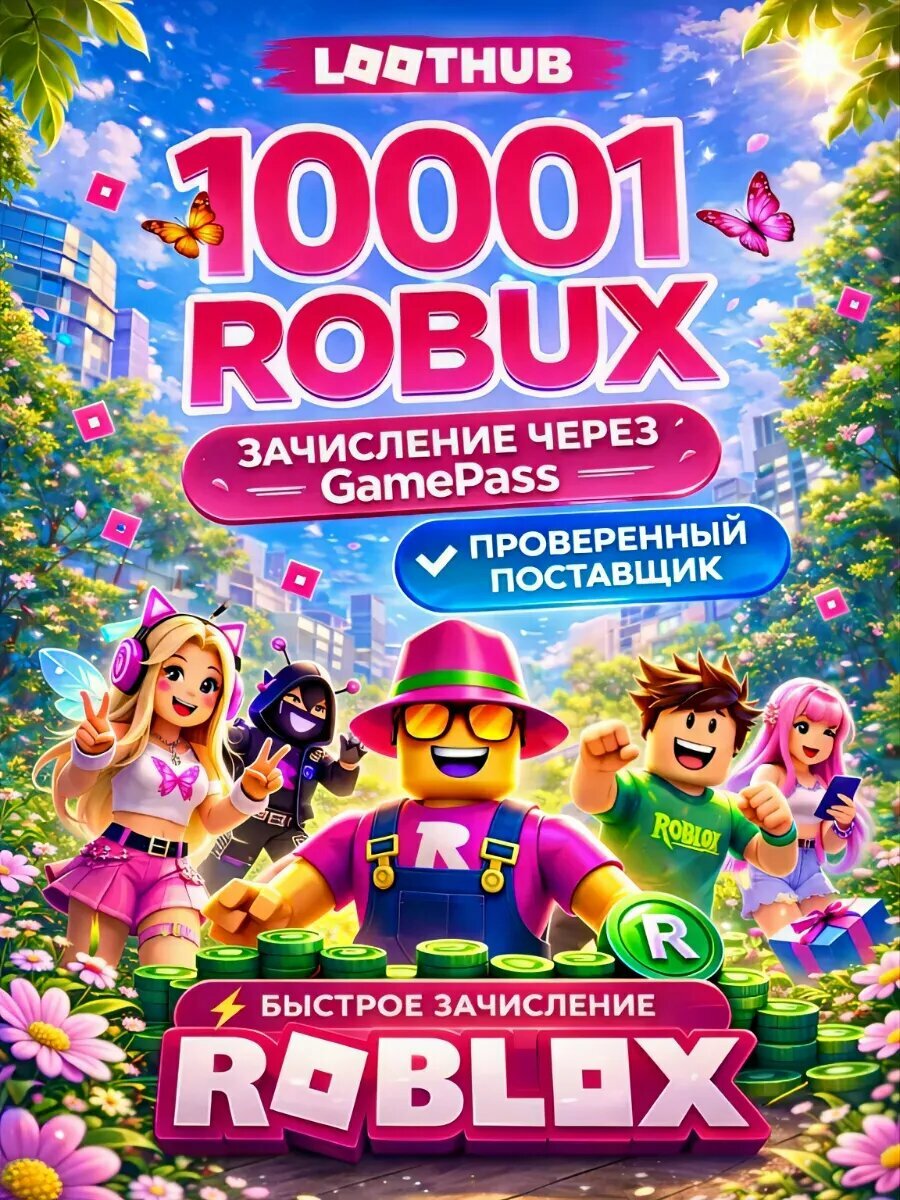 10001 ROBUX через "GAMEPASS" ROBLOX , 10001 Robux, 1 Robux в подарок