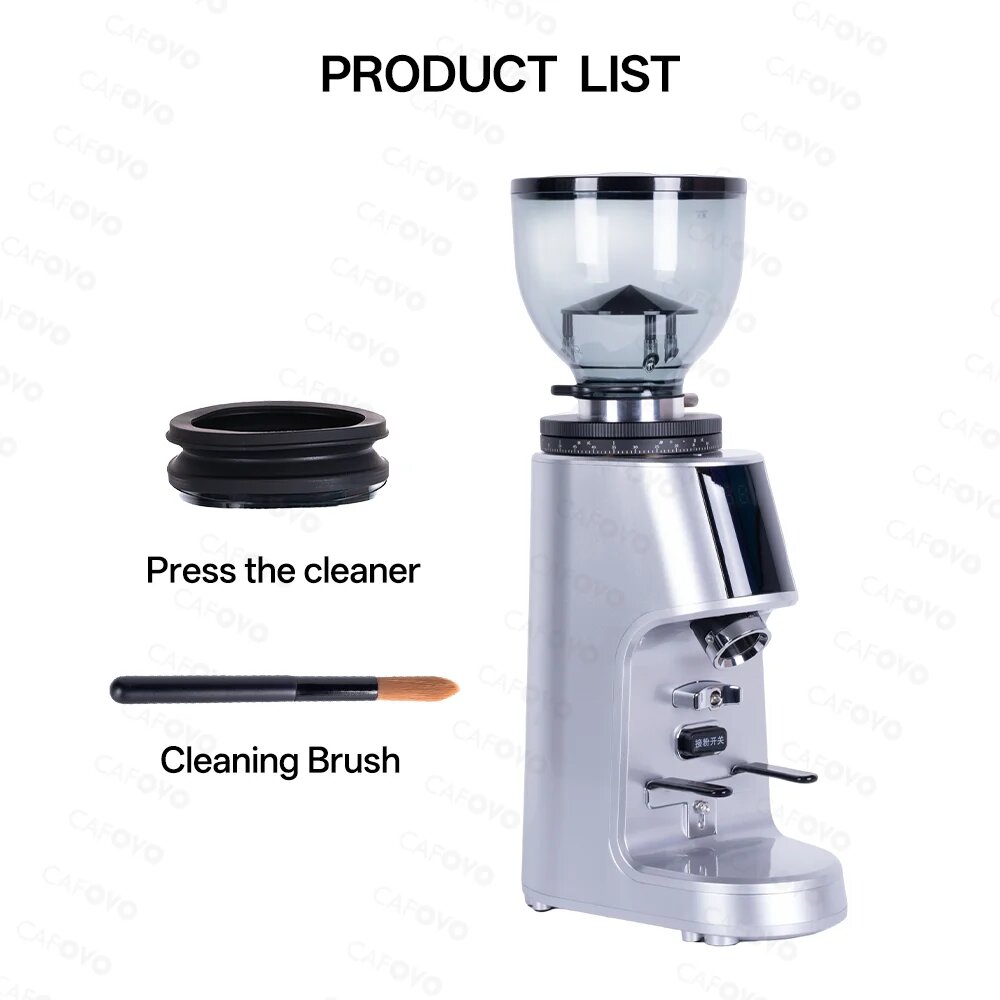 Кофеварочный помолок Coffee G764F с плоскими жерновами 64 мм Кофеварочный помолок с 100-шаговым регулированием и временной квантификацией для домашних бариста