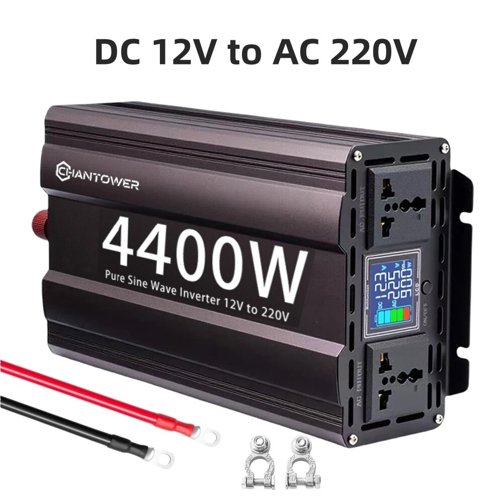 Инвертор с чистой синусоидой DC 12v/24v в AC 110v/220v 5500W 5000W 4400/4000W 3000W 2000W Преобразователь напряжения Автомобильный солнечный инвертор
