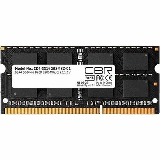 Оперативная память CBR, DDR4, 16GB (1x16GB), 3200MHz, CL22, SO-DIMM
