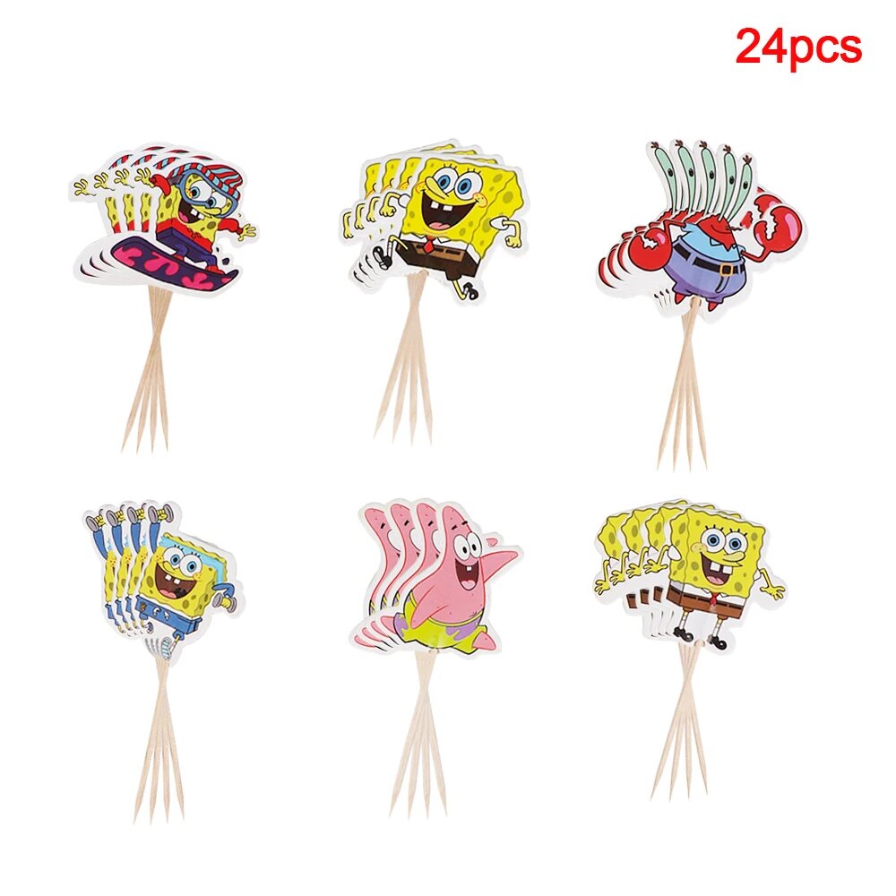 Набор посуды для праздника Губка Боб Potdemiel Toothpick flag 24pcs