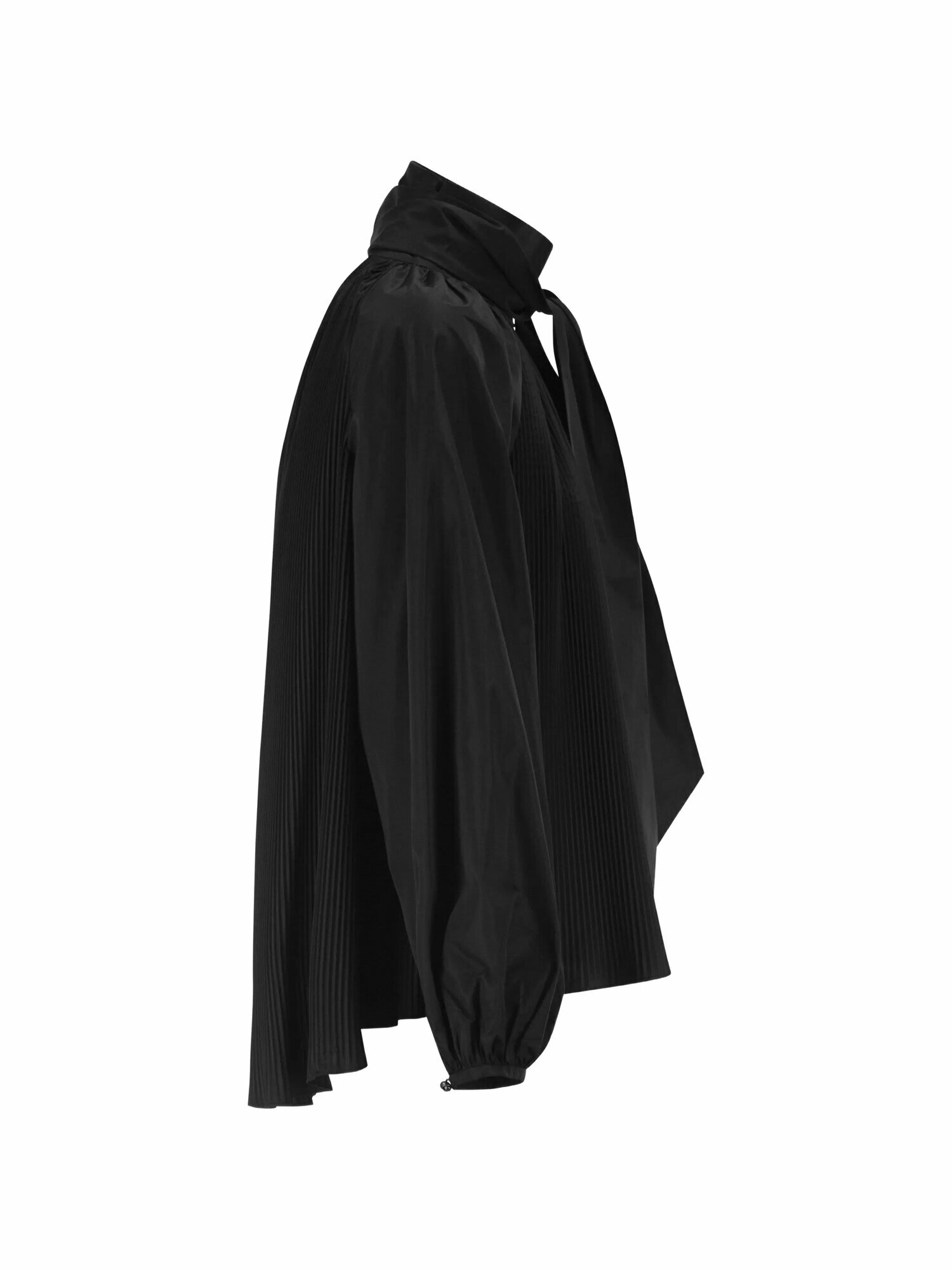 Блуза Max Mara Pleated neck-bow blouse, размер 40, черный — фото 1