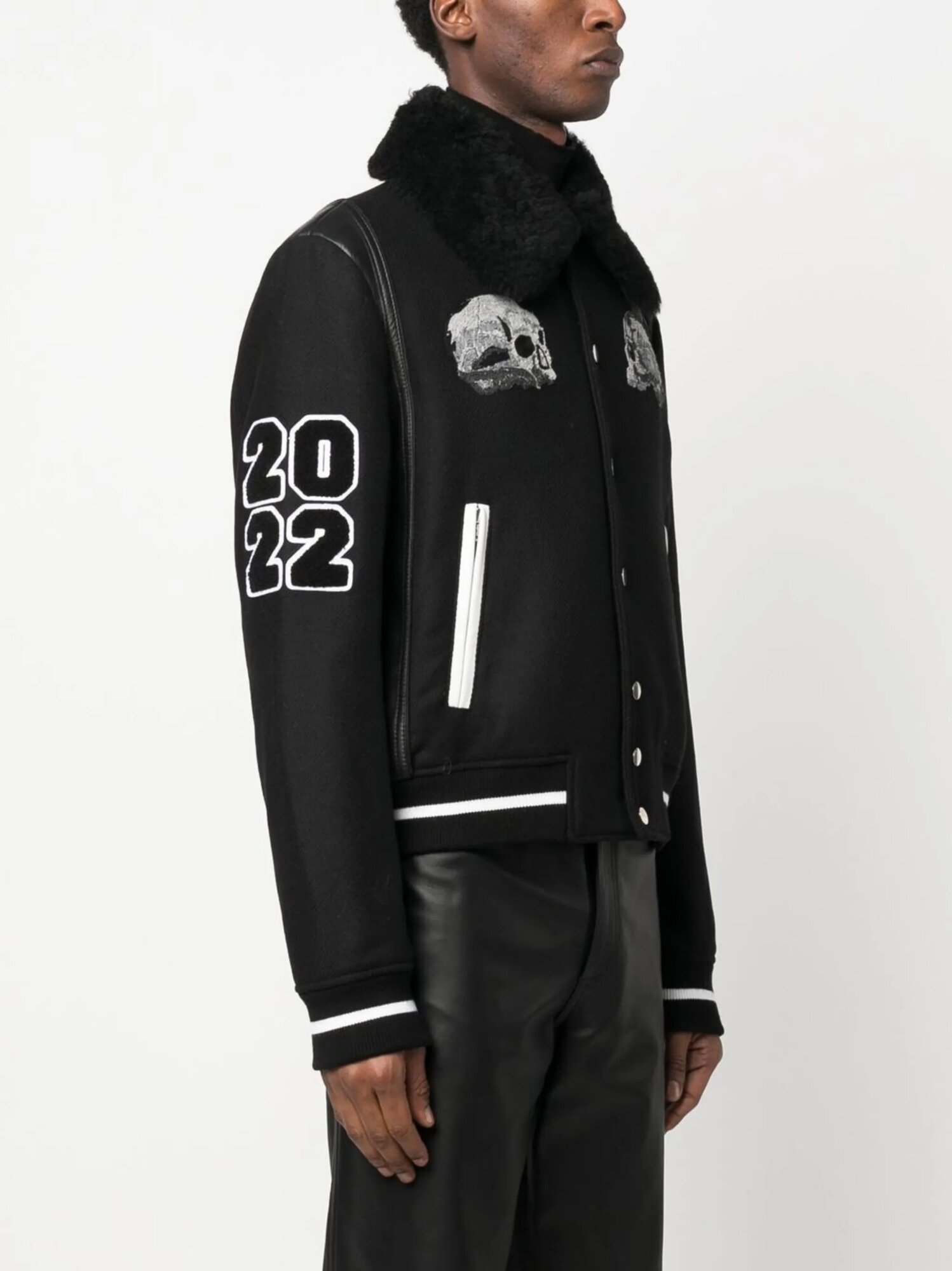 Куртка AMIRI Wes Lang varsity jacket, размер 44, черный — фото 1