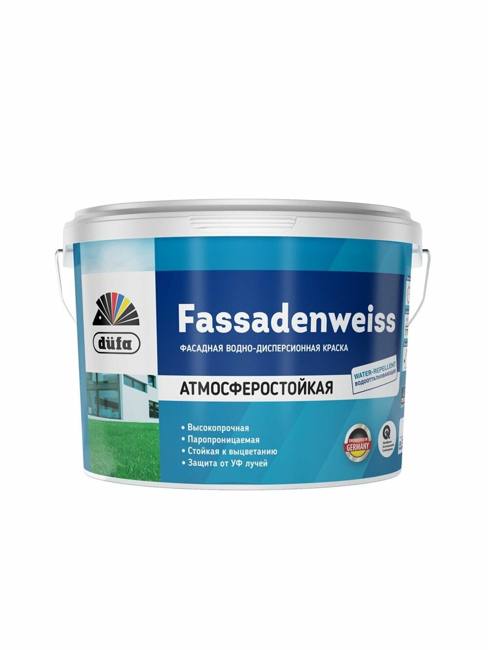 Краска фасадная водно-дисперсионная Dufa Retail Fassadenweiss глубокоматовая база 1 9л