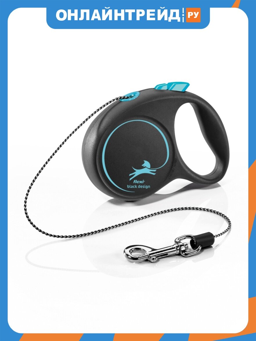 Поводок-рулетка Flexi Design cord XS, трос 3 м, 8 кг, синий