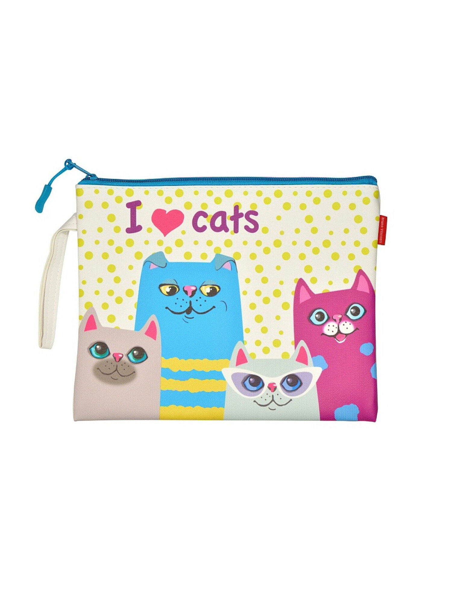 Папка на молнии "котомания", Ф. А5+. 26 x 20 СМ¶, размер упаковки: 20 x 0.3 x 26 см.