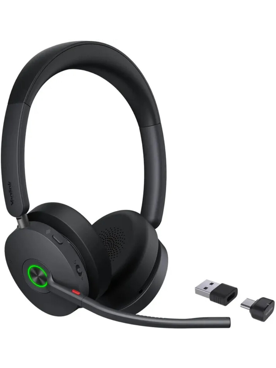 Гарнитура беспроводная Yealink BH74 with Stand UC USB-C/A HD звук, Шумоподавление ANC, Черная