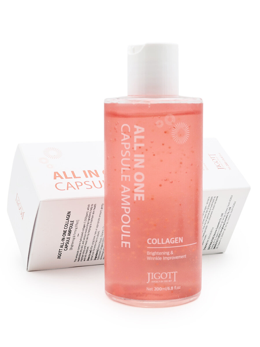 Jigott Сыворотка для лица с коллагеном All-In-One Collagen Capsule Ampoule, 200 мл
