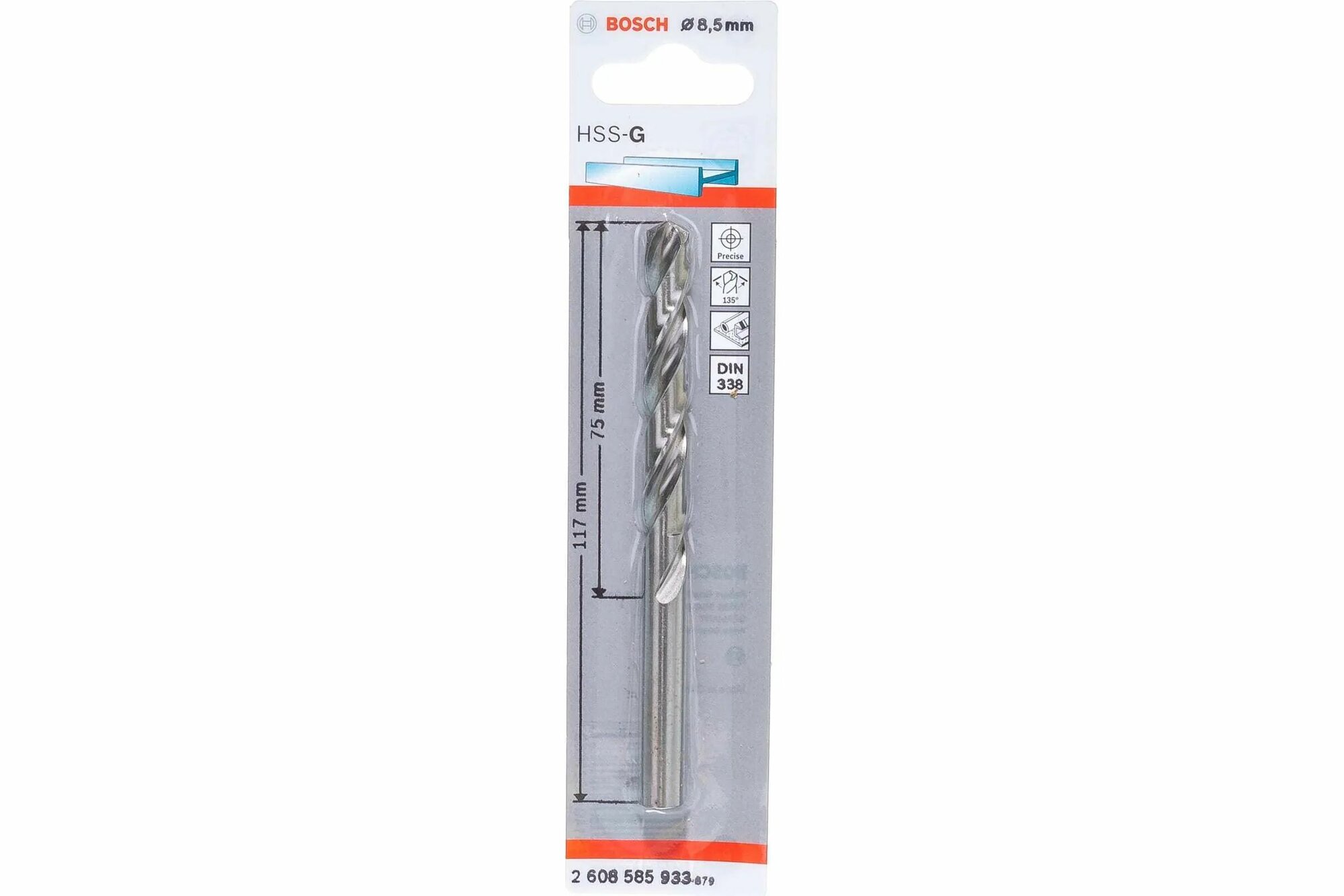 Сверло HSS-G Standardline (8.5х117 мм; HSS) по металлу Bosch 2608585933