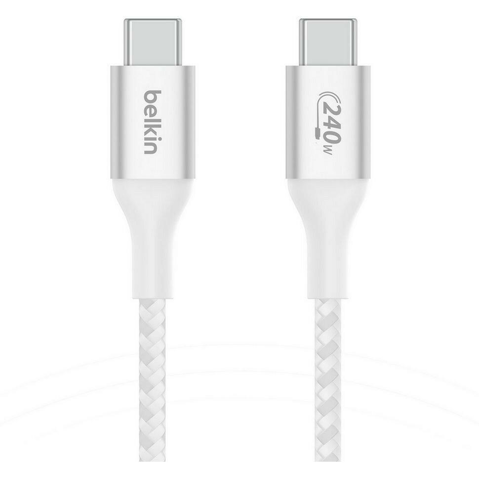 Кабель Belkin Boost Charge Braided USB-C - USB-C 1 м 240W (CAB015BT1MWH) белый