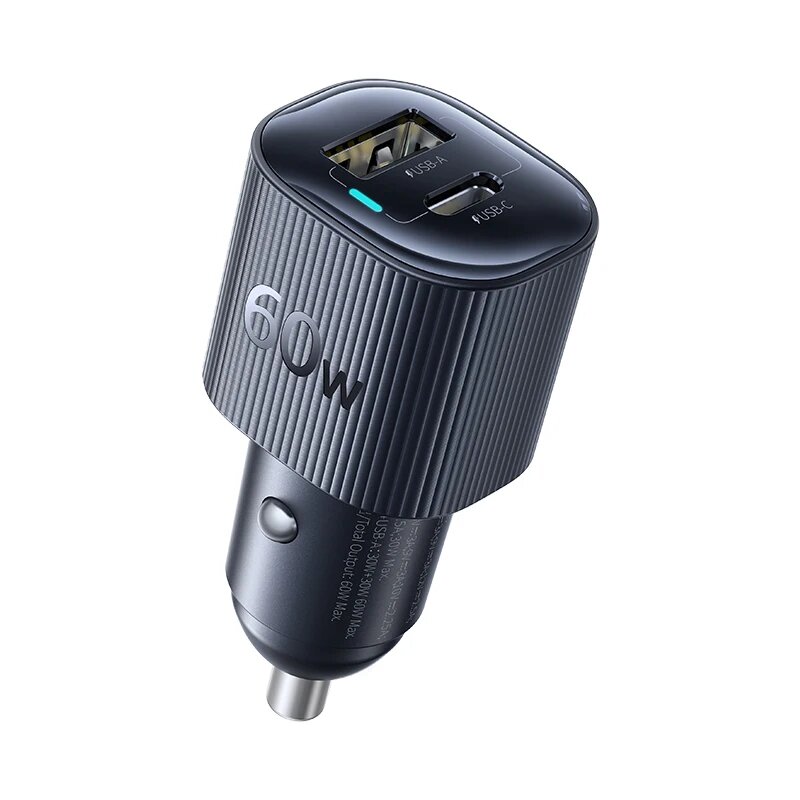 Автомобильное зарядное устройство Baseus 60W с двумя портами USB Type-C для быстрой 60W USB Type C