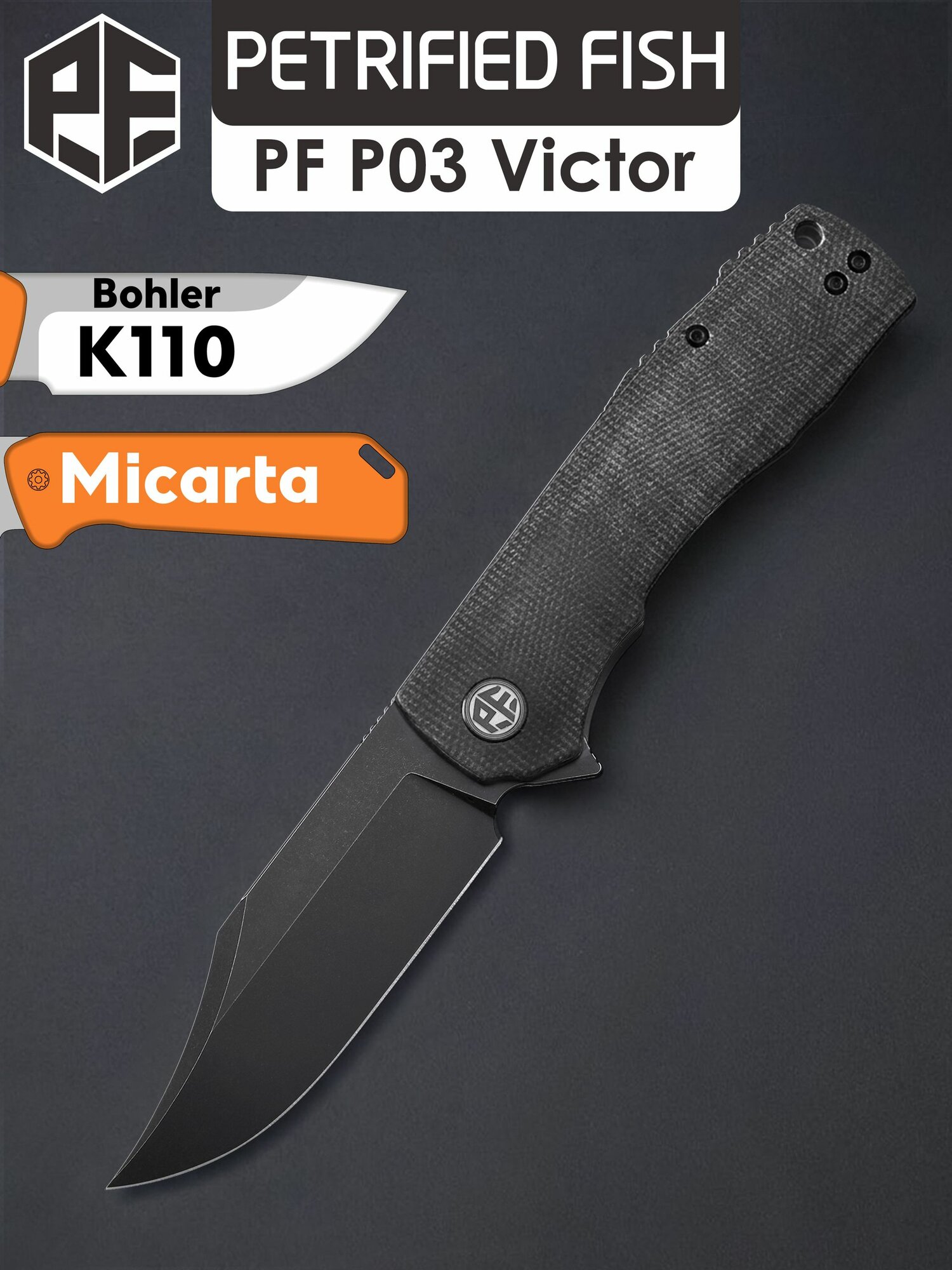 Складной нож Petrified Fish Victor PFP03DMW