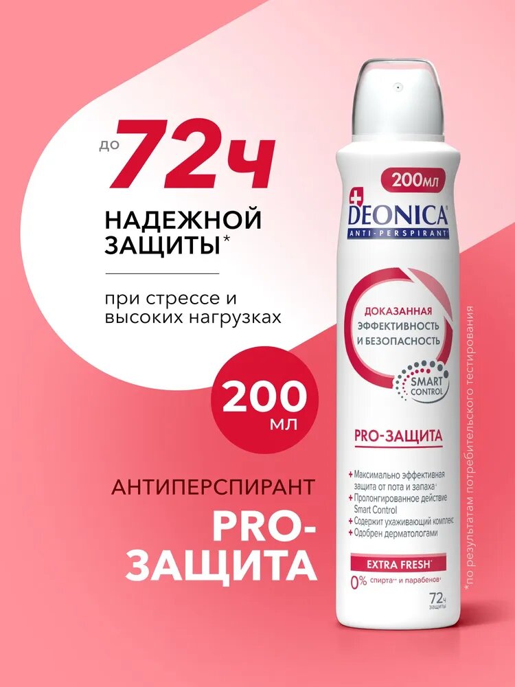 Дезодорант антиперспирант женский спрей Deonica PRO-Защита 200 мл