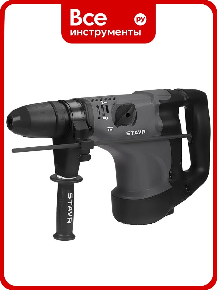Перфоратор Ставр SDS-MAX, 40мм, вертик, 1200Вт, Stavr SBH 1200-40, 2 реж, AVS, индик, 10Дж,235-500об/мин с рег-ой, 1350-2800уд/мин, кабель 5м (набор осн, кейс) 9030300324