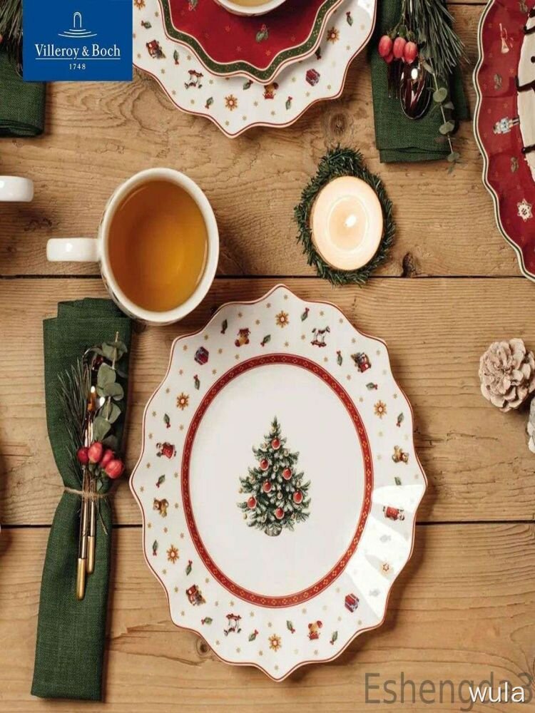 Набор тарелок Villeroy & Boch "Новый год" 24 см белый для праздничного стола
