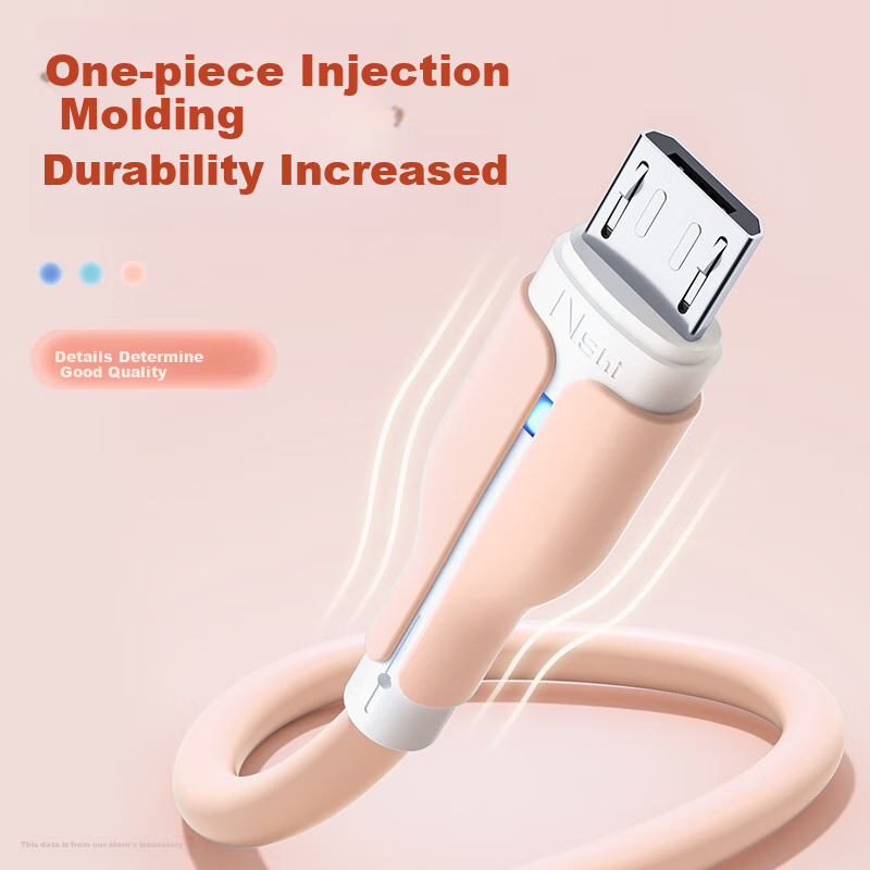 Nengshi 4A Быстрая зарядка Micro USB кабель 1.5м совместимость с Huawei Xiaomi OPPO Redmi Vivo Цвет：Цвет вишни 4A