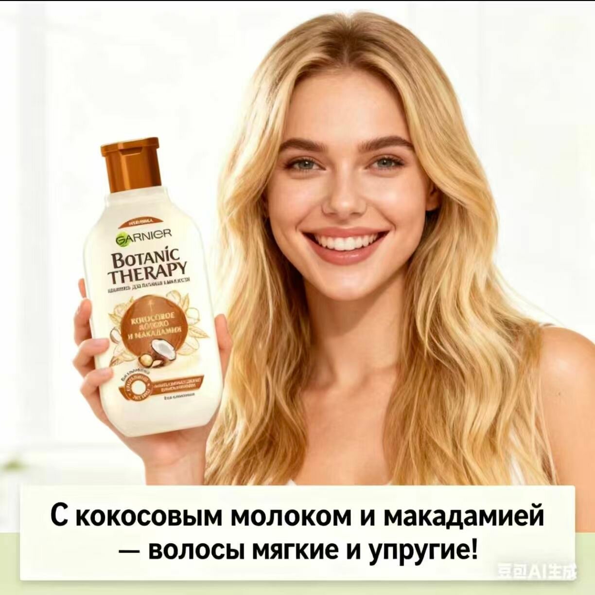 Шампунь Garnier с кокосовым и грецковым маслом восстановление поврежденных волос, объем 400 мл