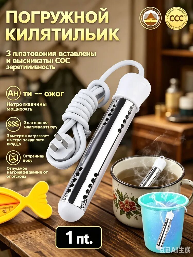 Кипятильник погружной электрический 2000вт, кипятильник электрический погружной большой/белое