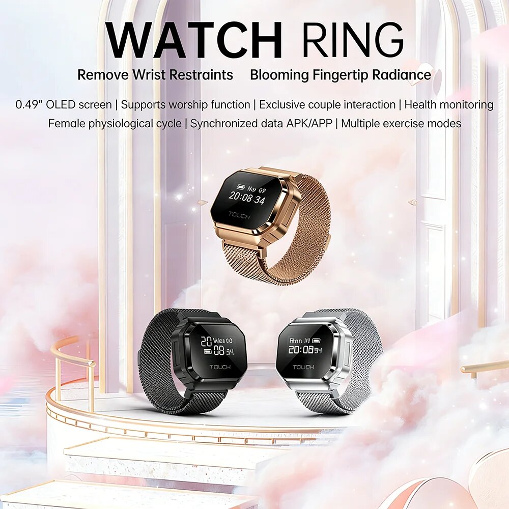 Черные смарт-часы Ring B7 Touch — фото 1