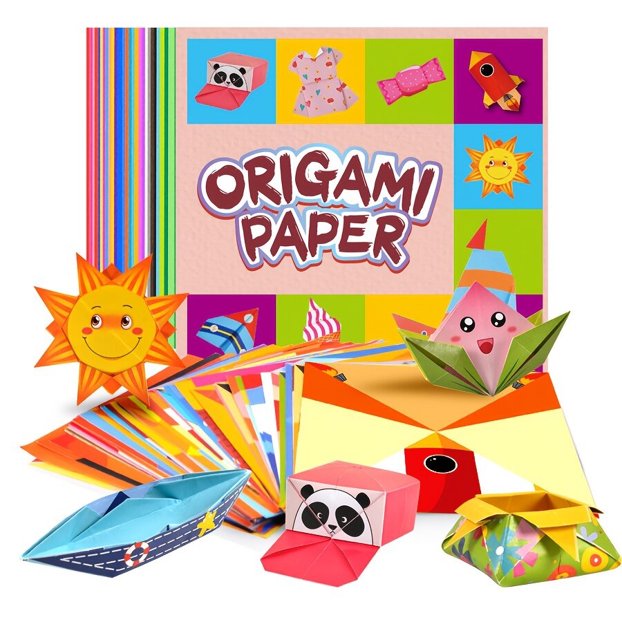 Набор для оригами Fun Kit: 54 ярких листа + пошаговое руководство, подарок для детей от 3 лет, STEM-творчество для дома и школы, на Хэллоуин и Рождество