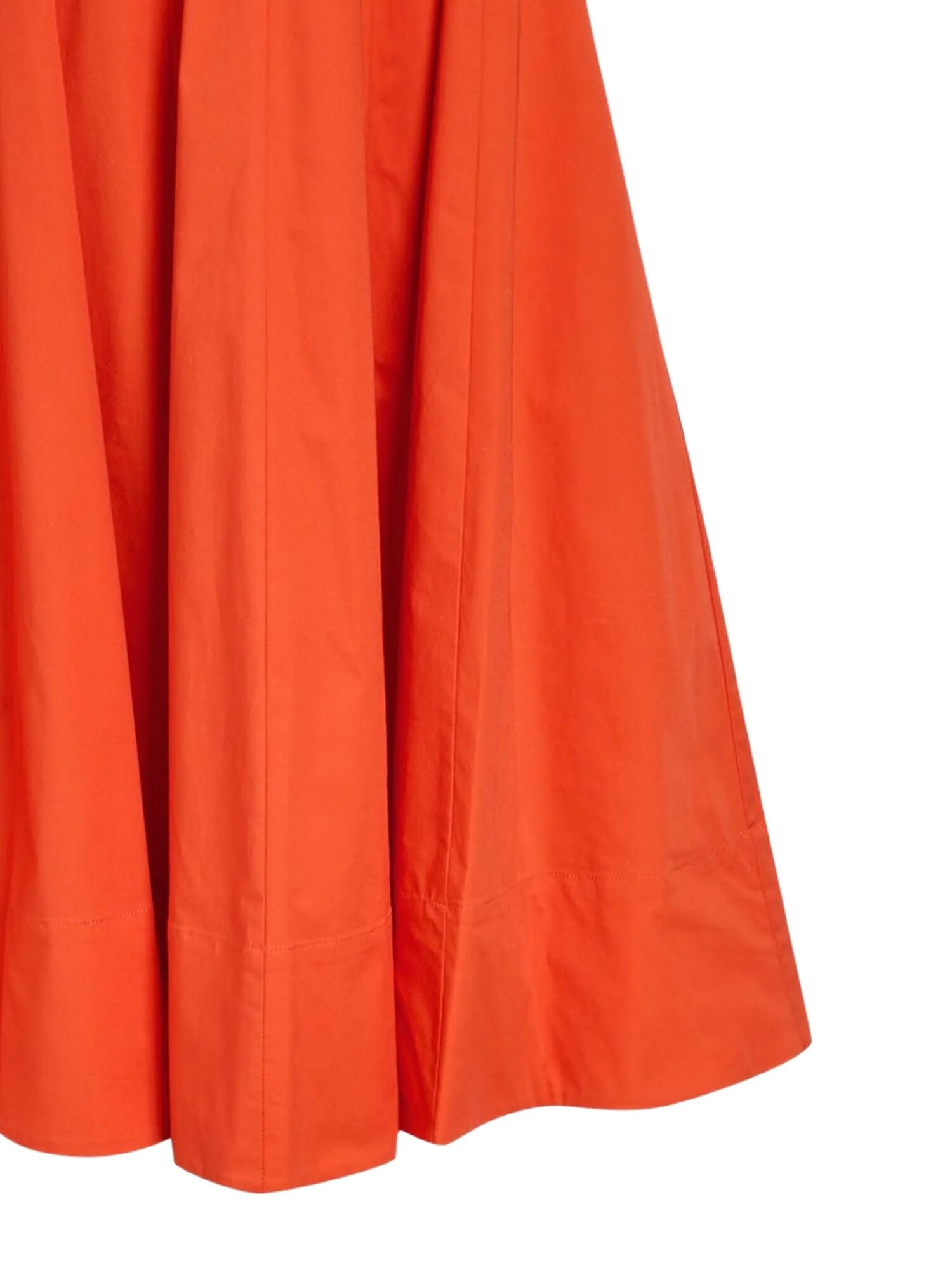 Платье Staud Wells flared midi dress, размер 2, зеленый/оранжевый — фото 1