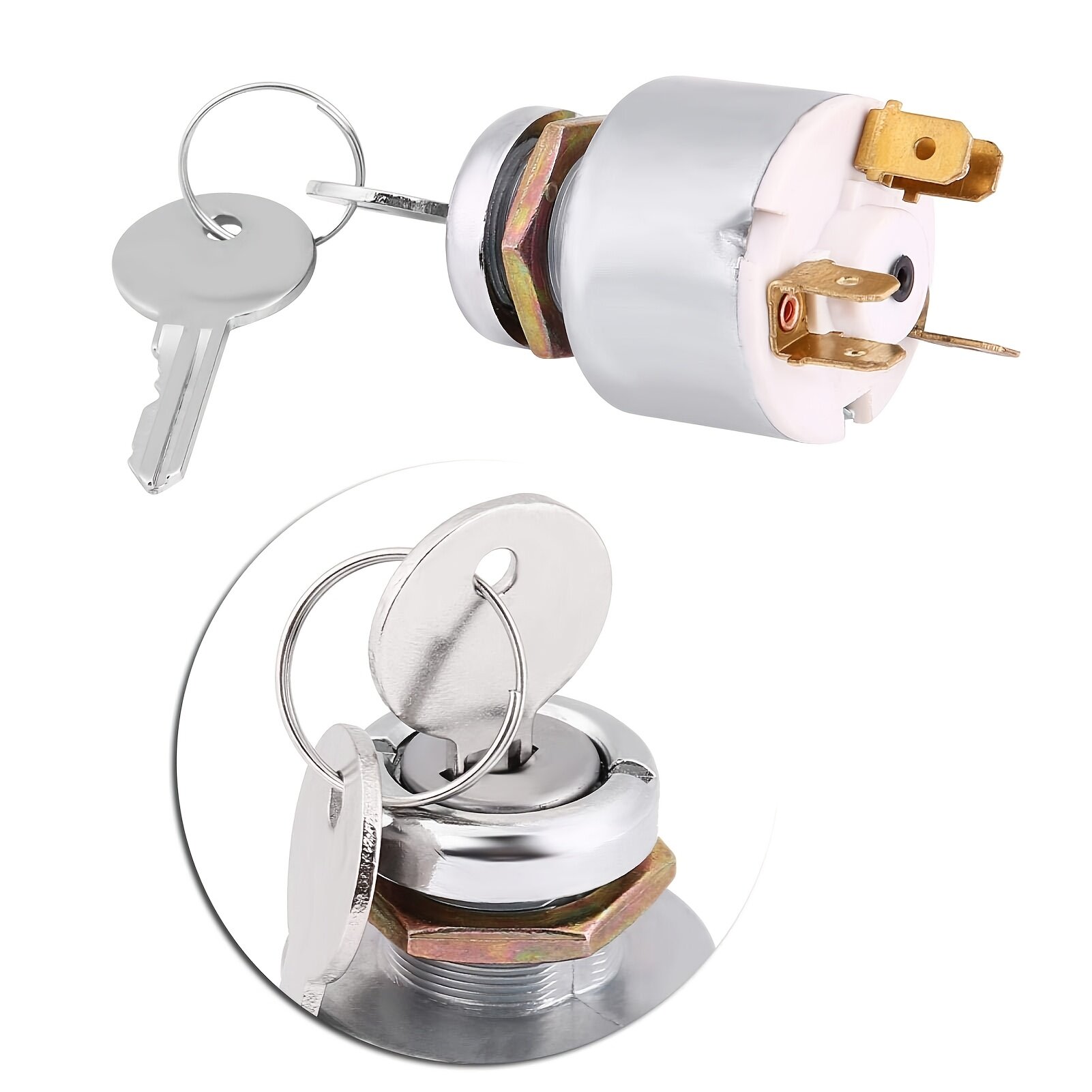 Замок зажигания универсальный 5-портовый, 12V, из цинкового сплава, для автомобилей, лодок, мотоциклов, тракторов и прицепов