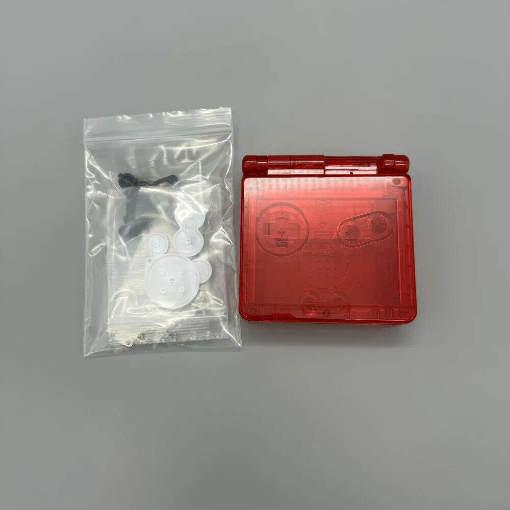Прозрачный корпус для замены консоли Gameboy Advance SP GBA SP, запчасти для ремонта приставки, Gameboy Advance SP, Прозрачно-красный,