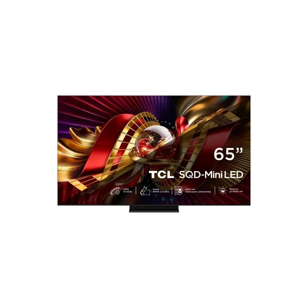 65" Телевизор TCL 65C8L SQD-Mini LED QLED, 4K Ultra HD, смарт ТВ, Google TV, черный