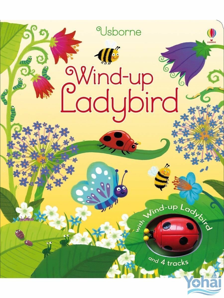 Usborne Wind-Up Ladybird интерактивная книга с заводной божьей коровкой на английском для малышей на английском для детей интерактивная книга с игрушкой