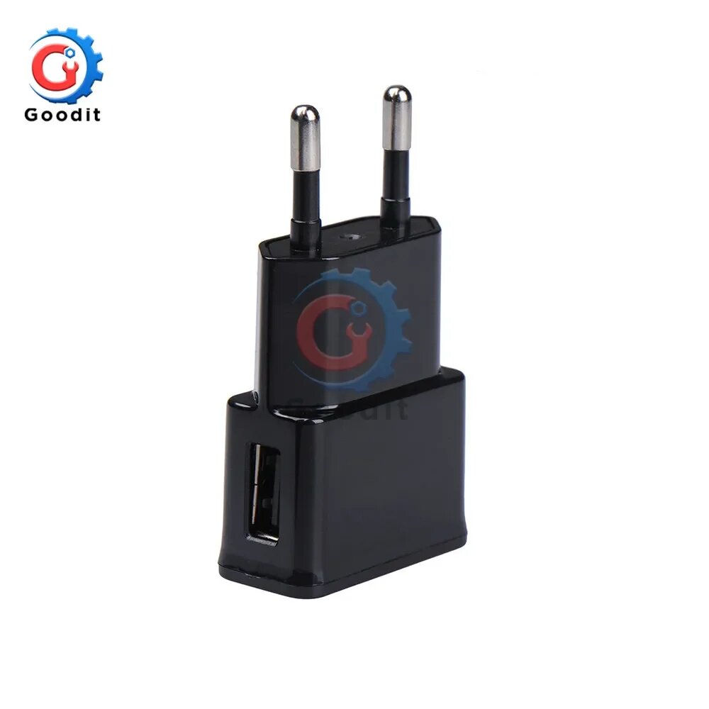 Сетевое зарядное устройство с USB-разъемом, 5 В, 2 А, для зарядки смартфонов, 2А, Черный, черный