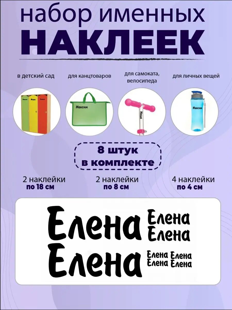 Наклейка с именем Алена, Елена