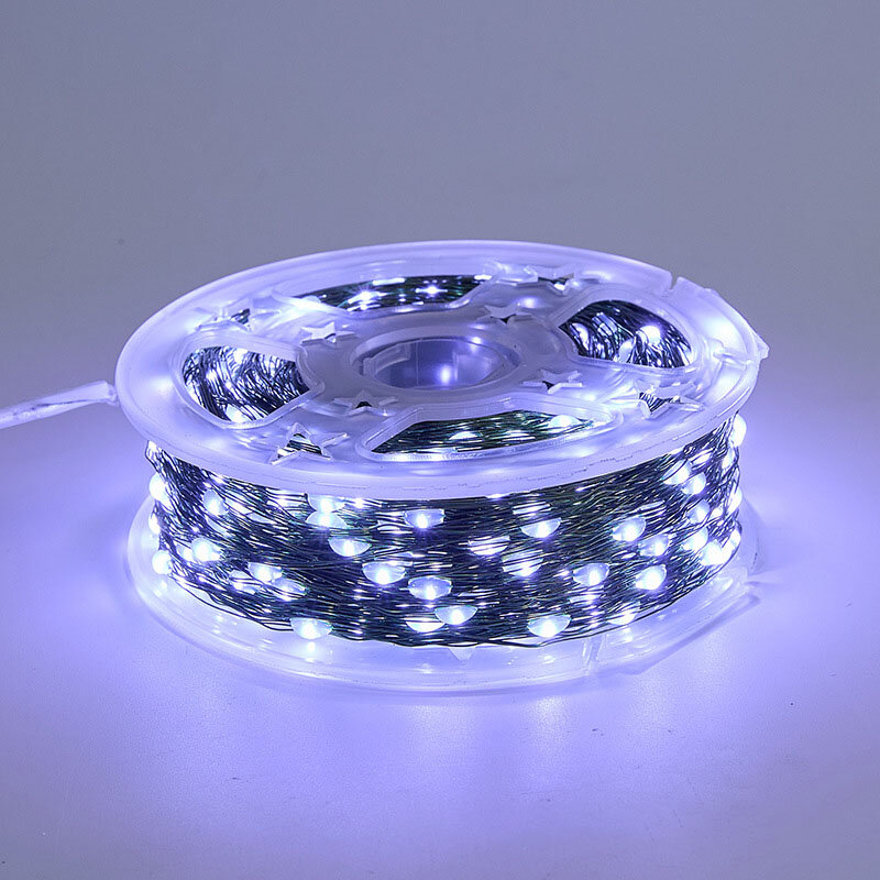 LED гирлянда на медной проволоке для рождественской ёлки, праздничная декоративная подсветка