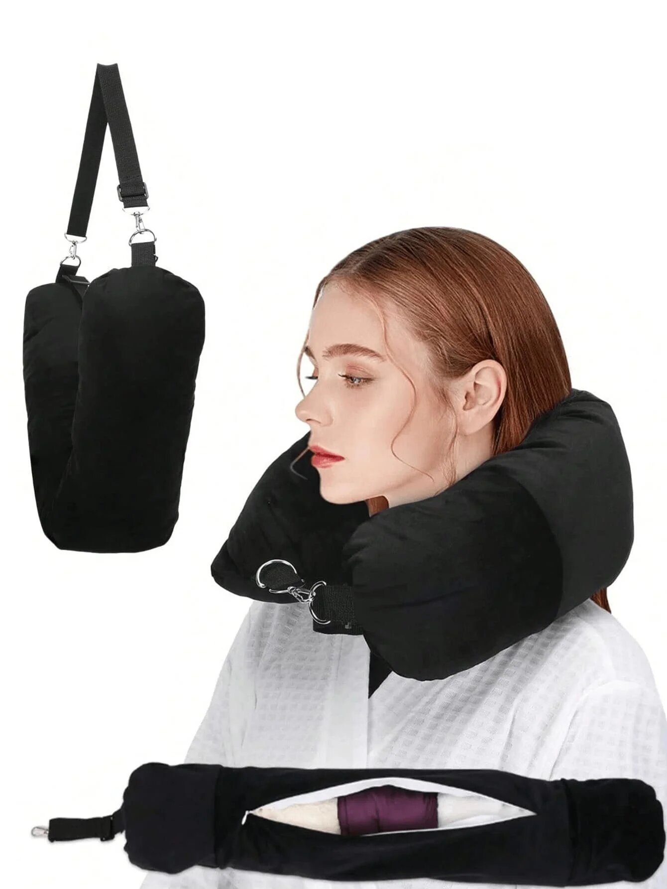 Дорожная подушка-чехол для одежды Black Pillow