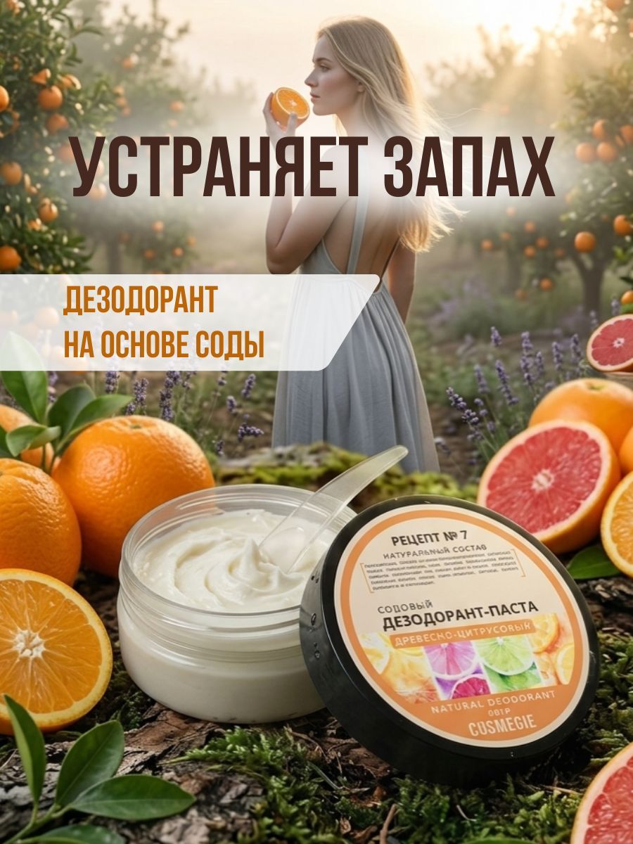 COSMEGIE Содовый дезодорант натуральный Цитрус 60 гр.