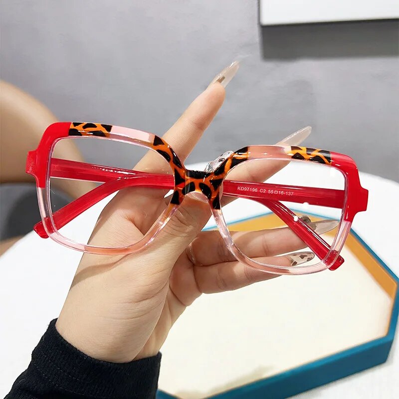 Оправа для очков «кошачий глаз» Kaleidoscope Glasses Red Leopard
