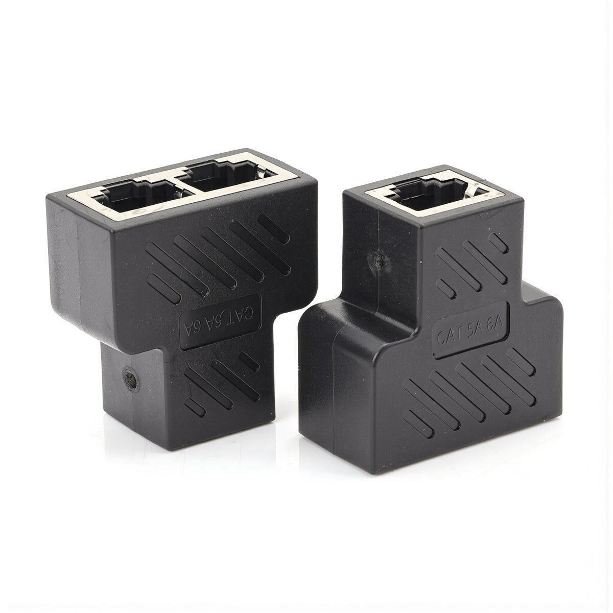 Экранированный разветвитель RJ45 пластиковый корпус, разъем для разделения сетевого интернет кабеля два порта подключение по сети CAT5A CAT6A быстрая передача данных в помещении