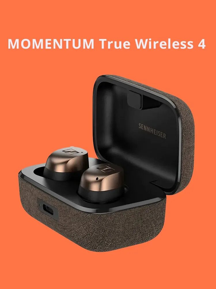 Sennheiser Наушники беспроводные с микрофоном Sennheiser Momentum True Wireless 4, Bluetooth, USB Type-C, медь, желтый