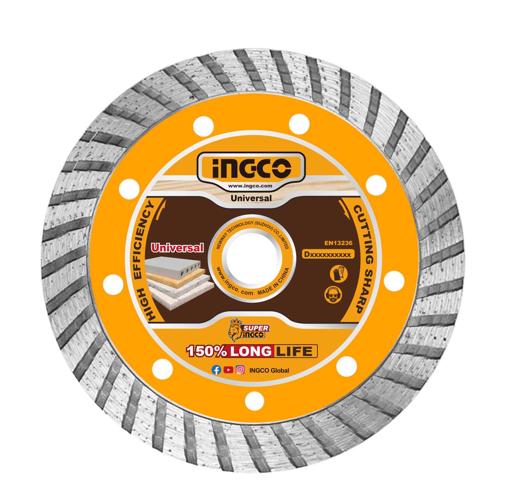 INGCO Диск алмазный TURBO 180 мм INDUSTRIAL DMD031801