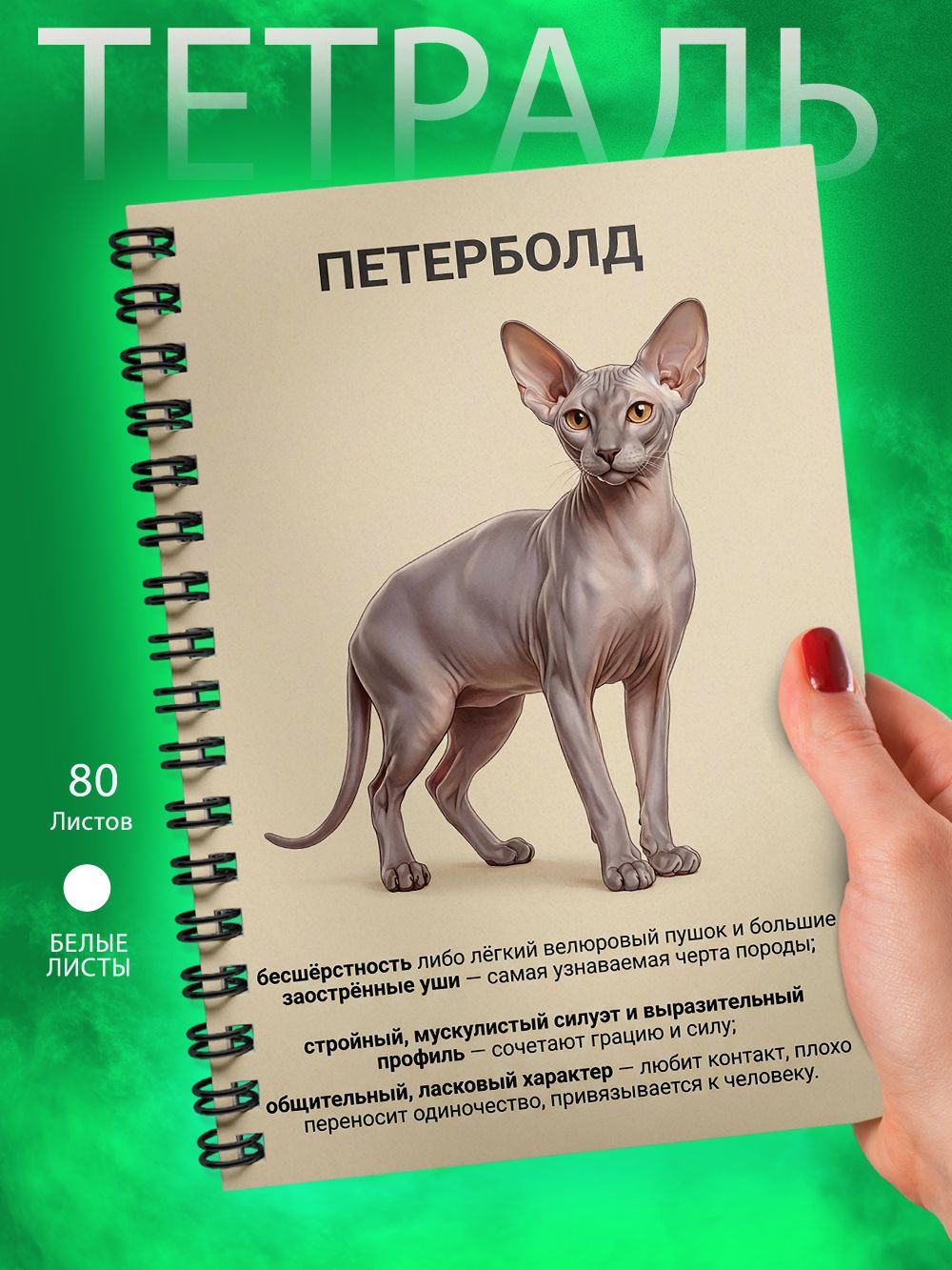 Тетрадь - А5 - Кошка - Петерболд