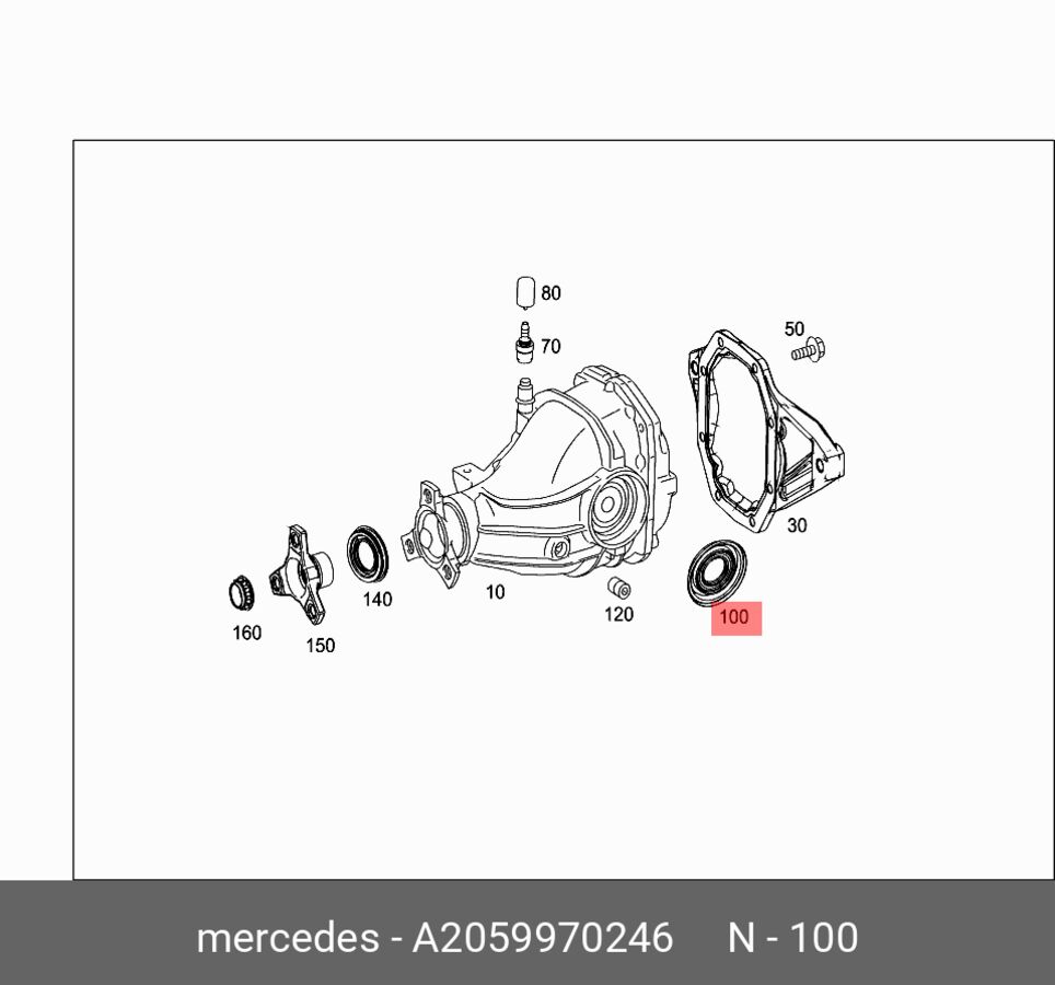 Сальник Редуктора Моста Заднего Org (Mercedes 2059970246)
