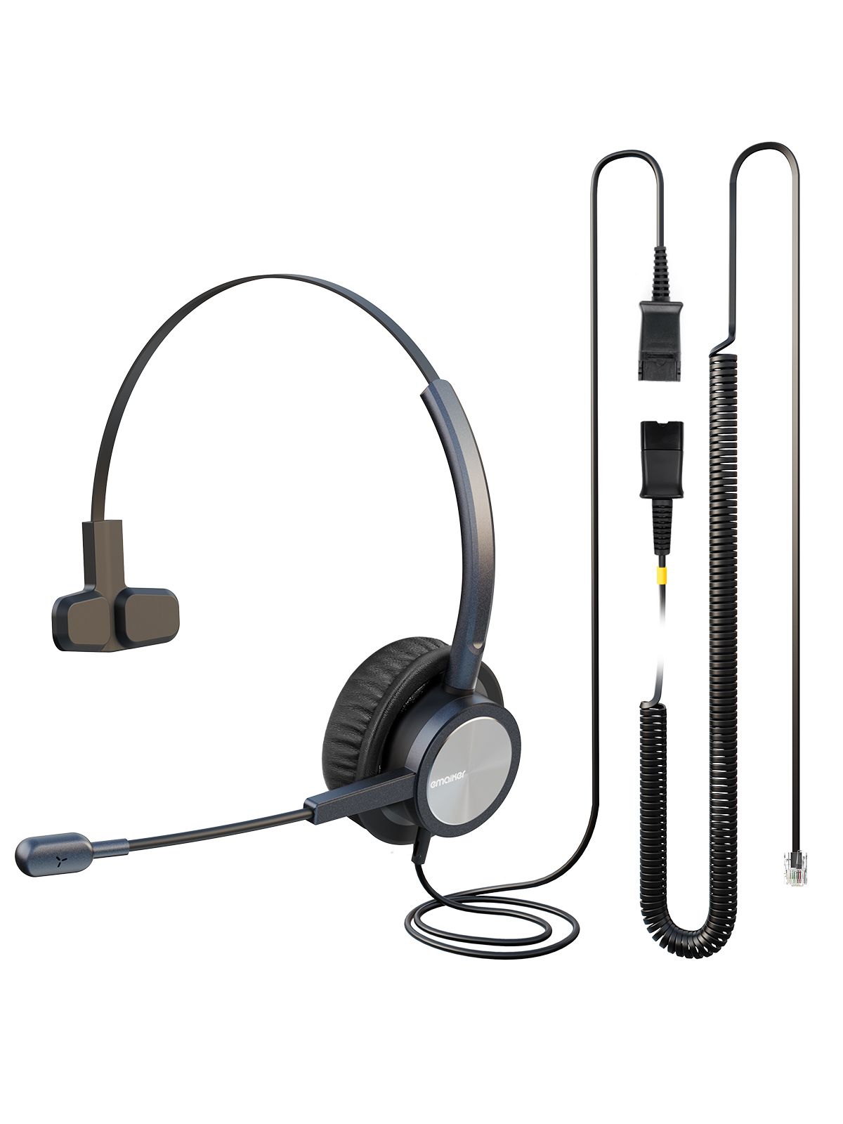 EMAIKER Наушники проводные с микрофоном EMK809SQD002C, RJ9, QD, перламутровый