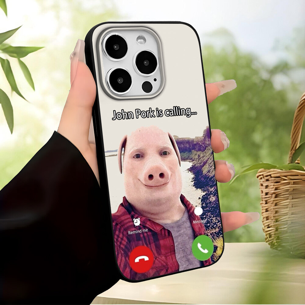 Чехол для смартфона с окошком для входящих вызовов и юмористическим мемом, чёрный, для моделей Pro Max