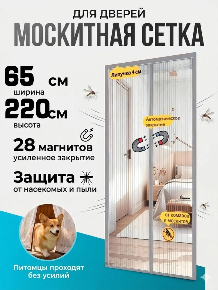 Москитные сетки с магнитами на двери